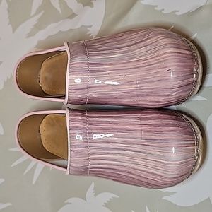 Dansko | Shoes | Dansko Glossy Pink Stripe Professional Clogs Shoes ...